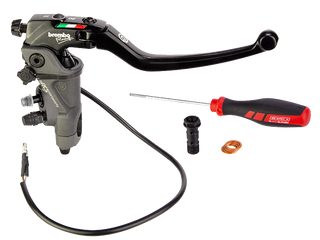 BREMBO RCS19 CORSA CORTA BRAKE MASTER CYLINDER W/ FOLDING LEVER (FOR 7 ...